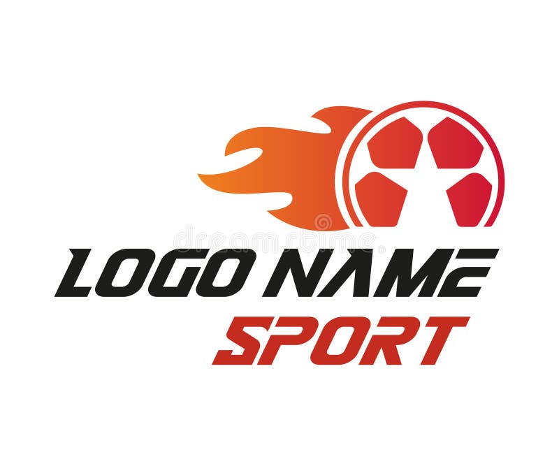 Football Logo Design. Sport Logo with Soccer Logo, Flame Logo Stock ...