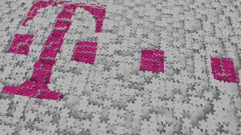 Logo of T-SYSTEMS Being Made with Puzzle Pieces, Editorial 3D Rendering ...