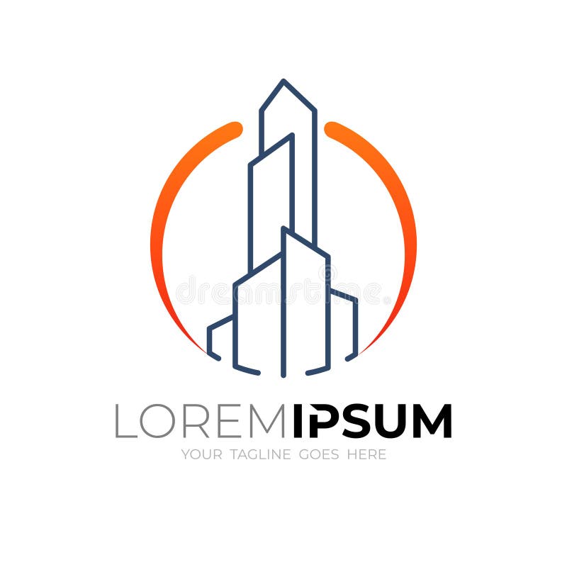 Logo of a Tall Tower in a Modern City, Stock Vector - Illustration of ...