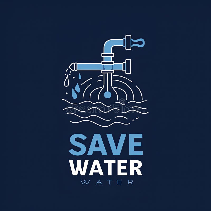 Logo with a Tap and the Words SAVE WATER Stock Illustration ...