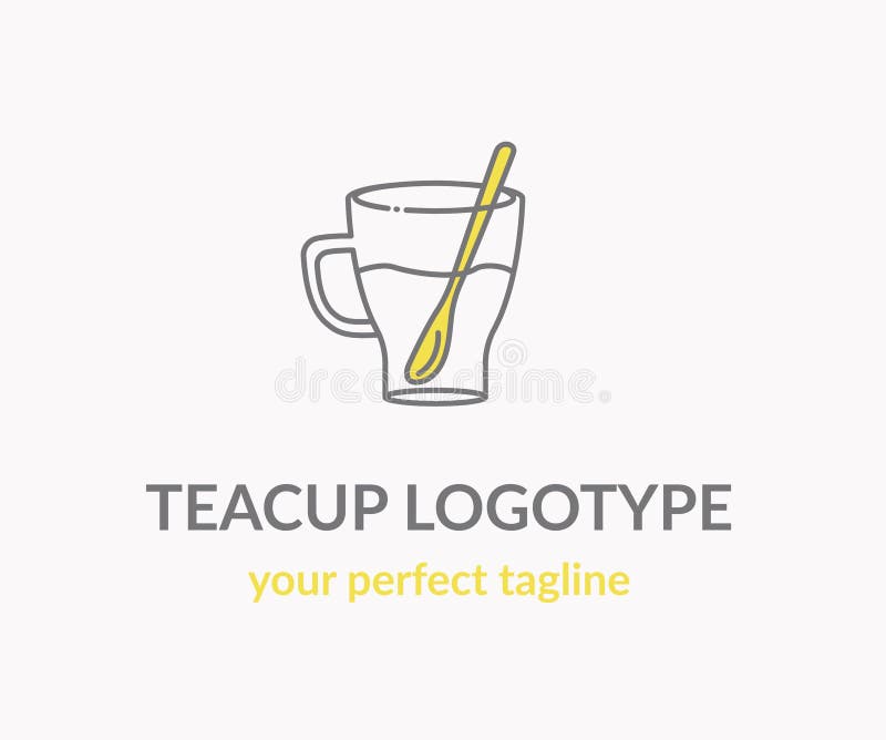 Logo. Tea. Glass Cup with a Spoon. Vector Icon. Stock Vector ...