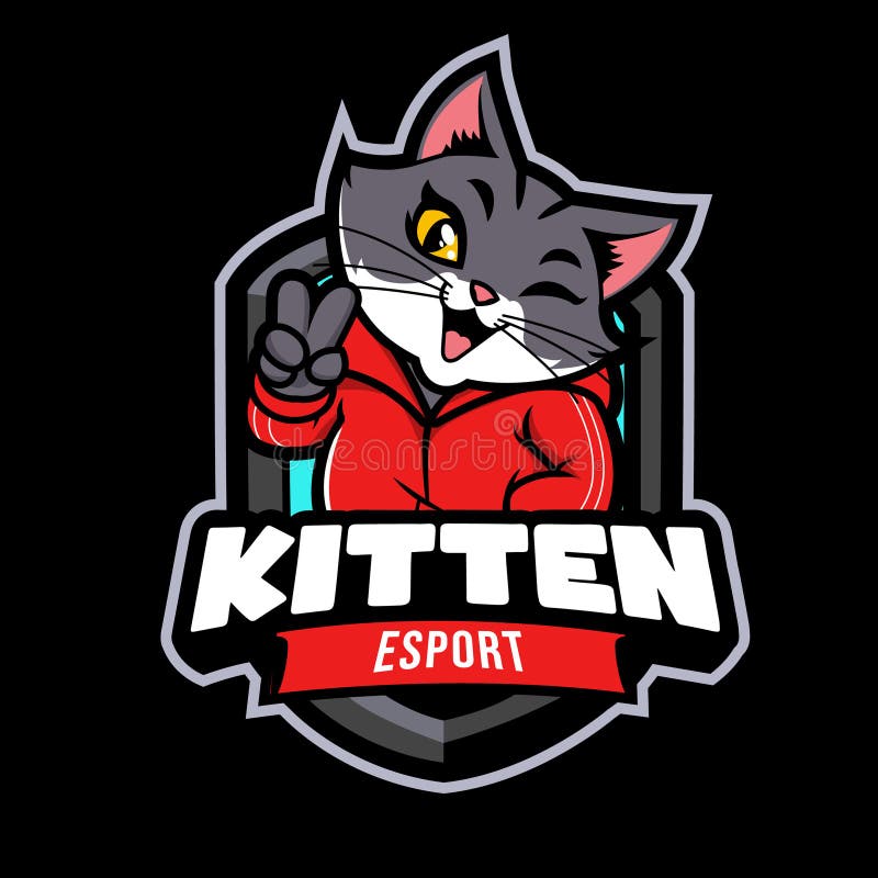 Logo Team Cat Sport Jacket Mascot Character Stock Vector - Illustration ...