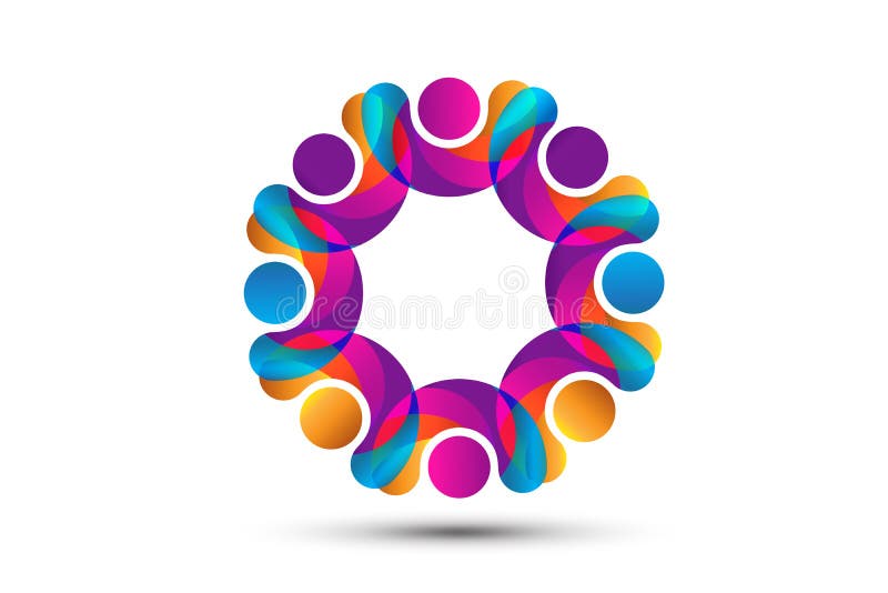 Logo Teamwork Business People Rainbow Color Unity Partners Friendship ...