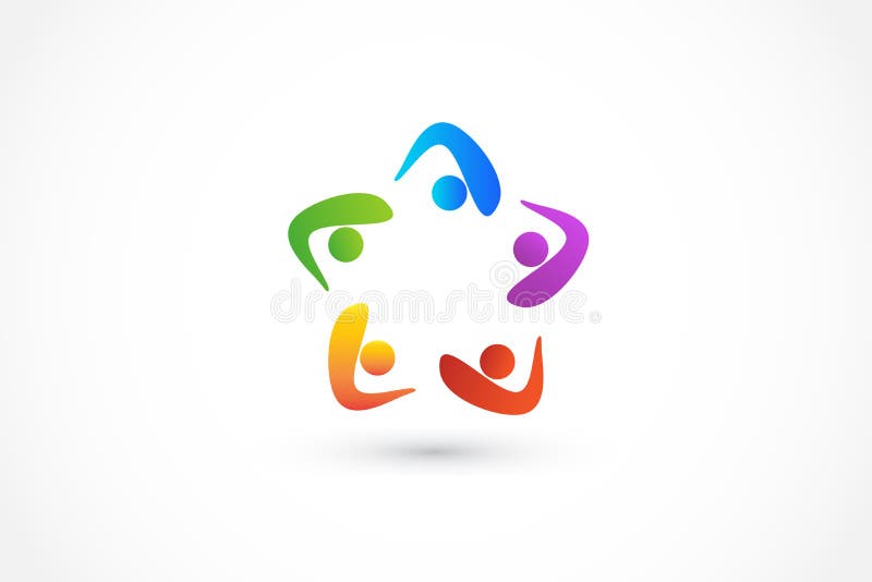 Logo Teamwork Business People Unity Partners Friendship in a Hug Stock ...
