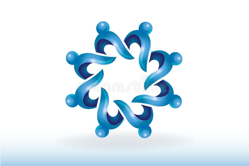 Blue teamwork star logo stock vector. Illustration of business - 93141610