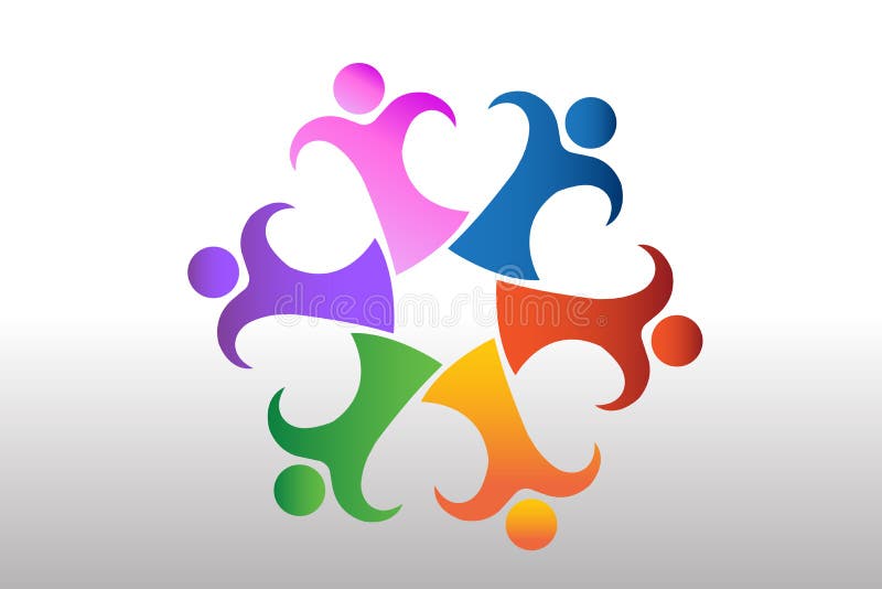 Logo Teamwork Business Unity Love Heart Shape Stock Vector ...