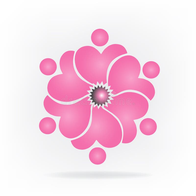 Logo Teamwork Flower Shape Vector Stock Vector - Illustration of ...