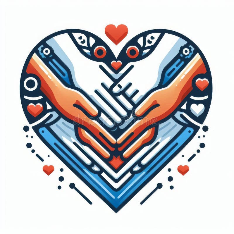 Logo of Teamwork Hands Forming a Heart Shape Stock Illustration ...