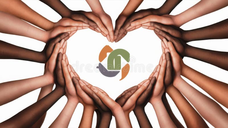 Logo of Teamwork Hands Forming a Heart Shape Stock Illustration ...