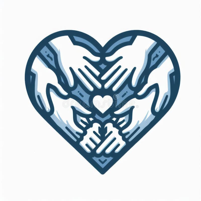 Logo of Teamwork Hands Forming a Heart Shape Stock Illustration ...