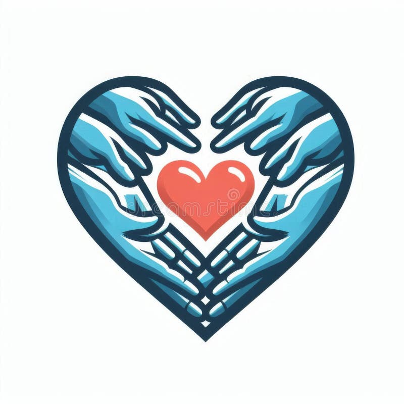 Logo of Teamwork Hands Forming a Heart Shape Stock Illustration ...