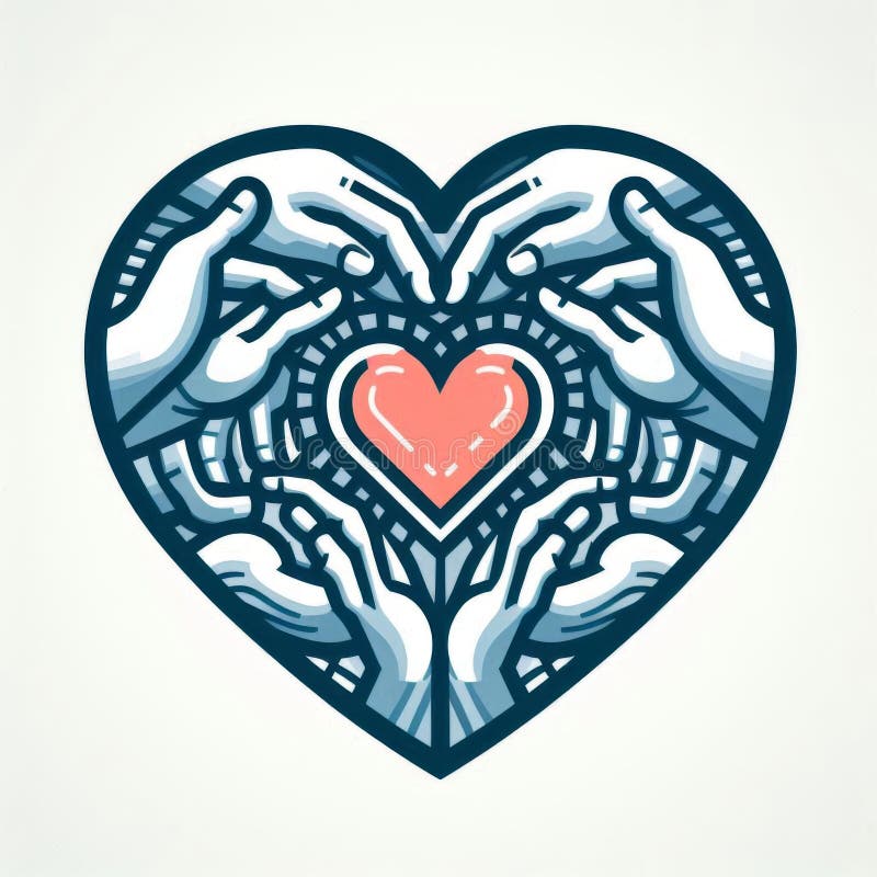 Logo of Teamwork Hands Forming a Heart Shape Stock Illustration ...
