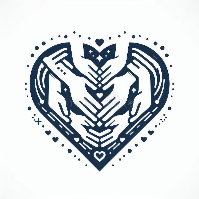 Logo of Teamwork Hands Forming a Heart Shape Stock Illustration ...