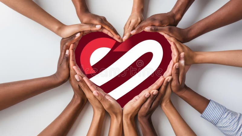 Logo of Teamwork Hands Forming a Heart Shape Stock Illustration ...