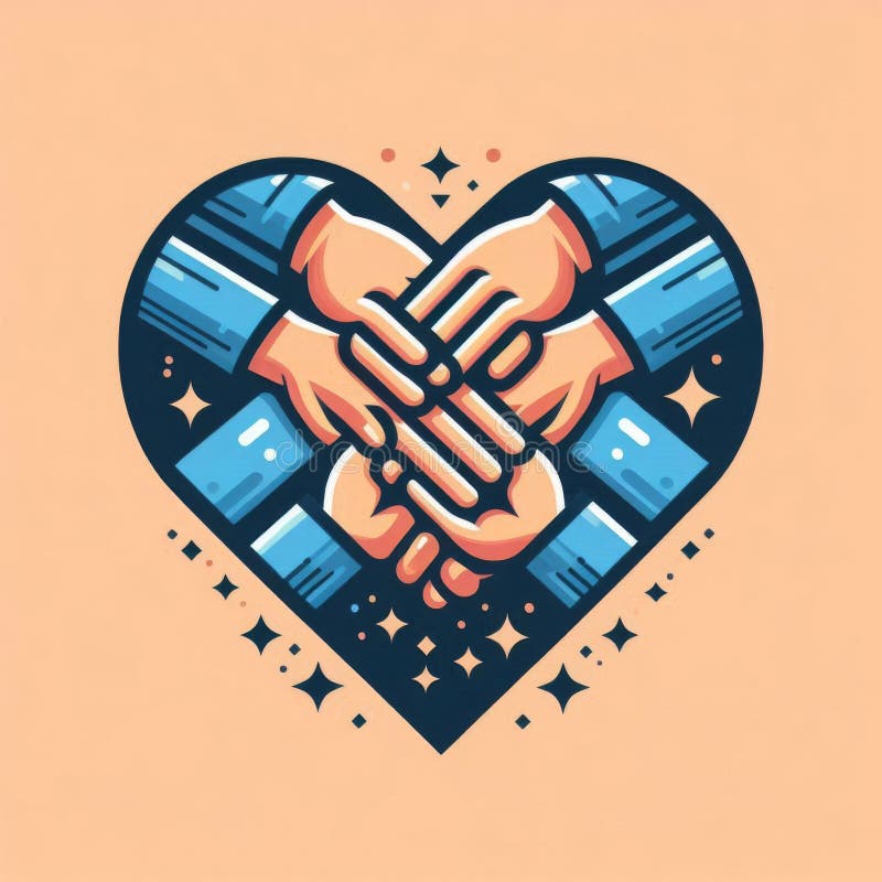 Logo of Teamwork Hands Forming a Heart Shape Stock Illustration ...
