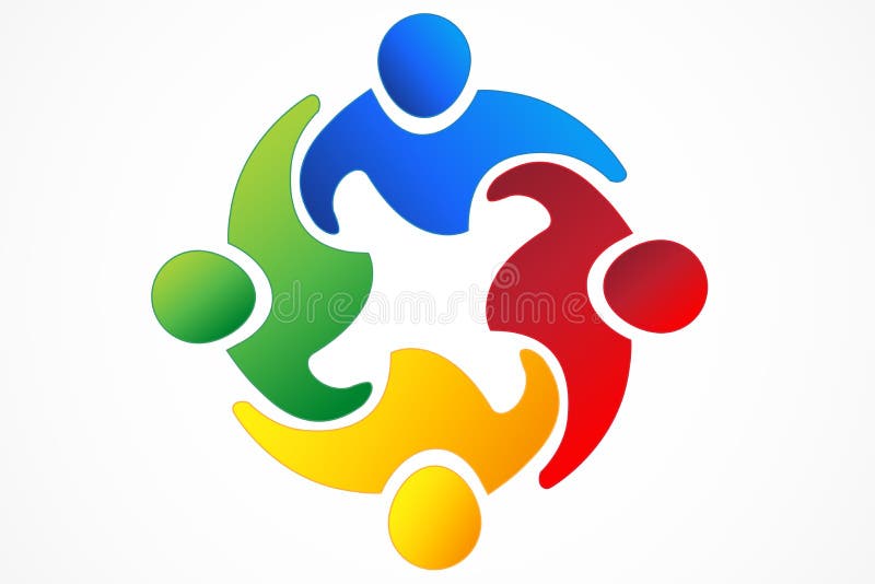 Teamwork unity logo stock illustration. Illustration of global - 23372087