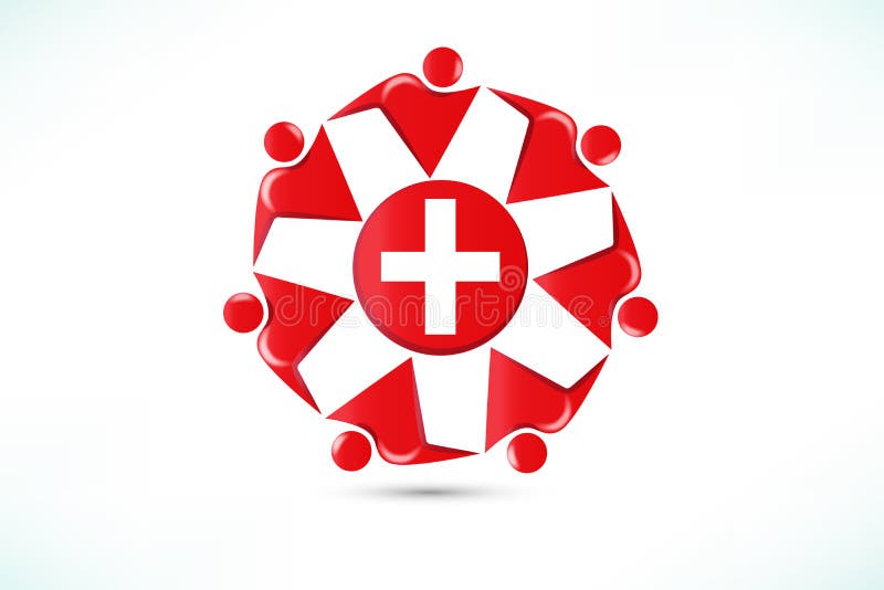 Teamwork Medical People Logo Stock Vector - Illustration of friends ...