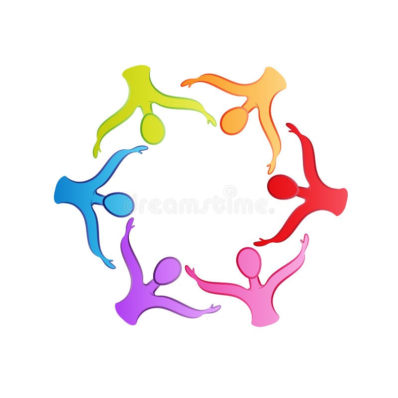 Teamwork unity logo stock illustration. Illustration of global - 23372087