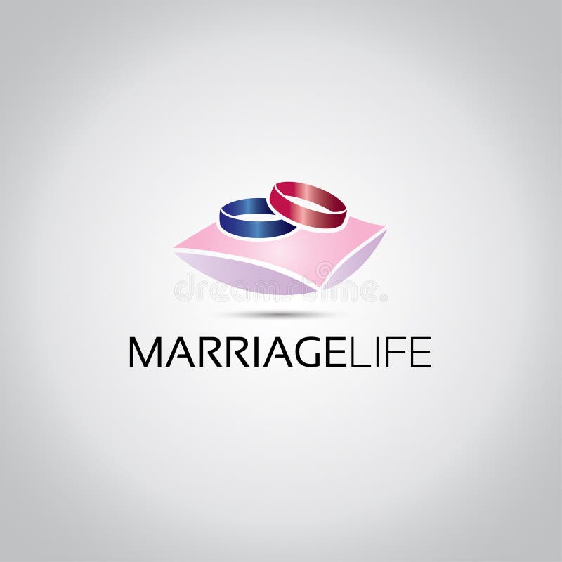Two Rings Marriage Logo stock illustration. Illustration of decoration ...