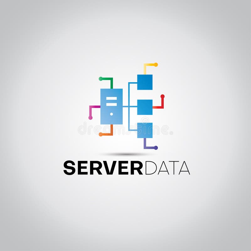 Server Digital Data Logo stock illustration. Illustration of icon ...
