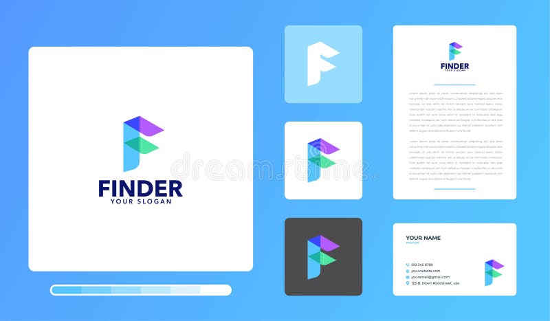 Illustration of Finder Logo Design Stock Vector - Illustration of card ...