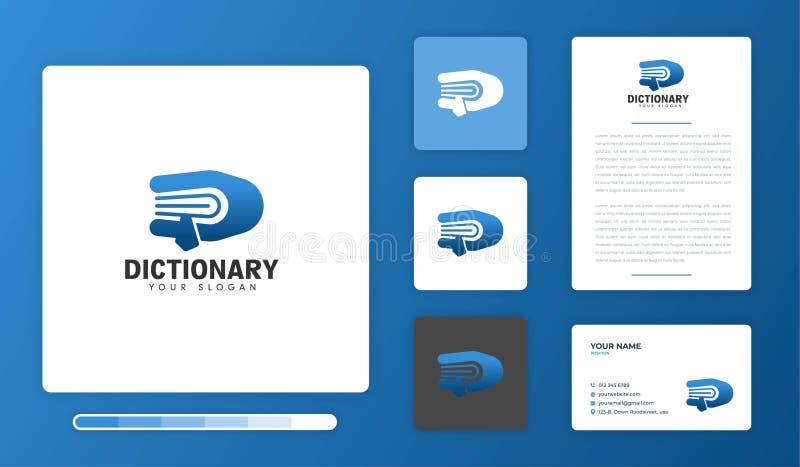 Illustration of Dictionary Logo Design Stock Vector - Illustration of ...
