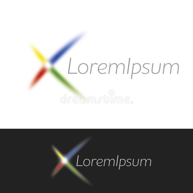 Logo Template with Blurry Cross Shape in Four Colors Vector ...