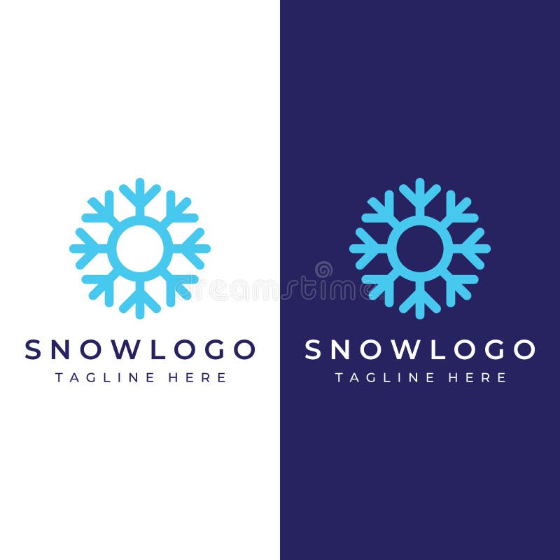 Logo Template Design Abstract Blue Snowflake or Cold Elements with ...
