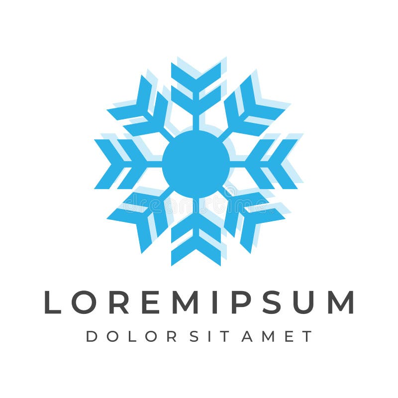 Logo Template Design Abstract Blue Snowflake or Cold Elements with ...