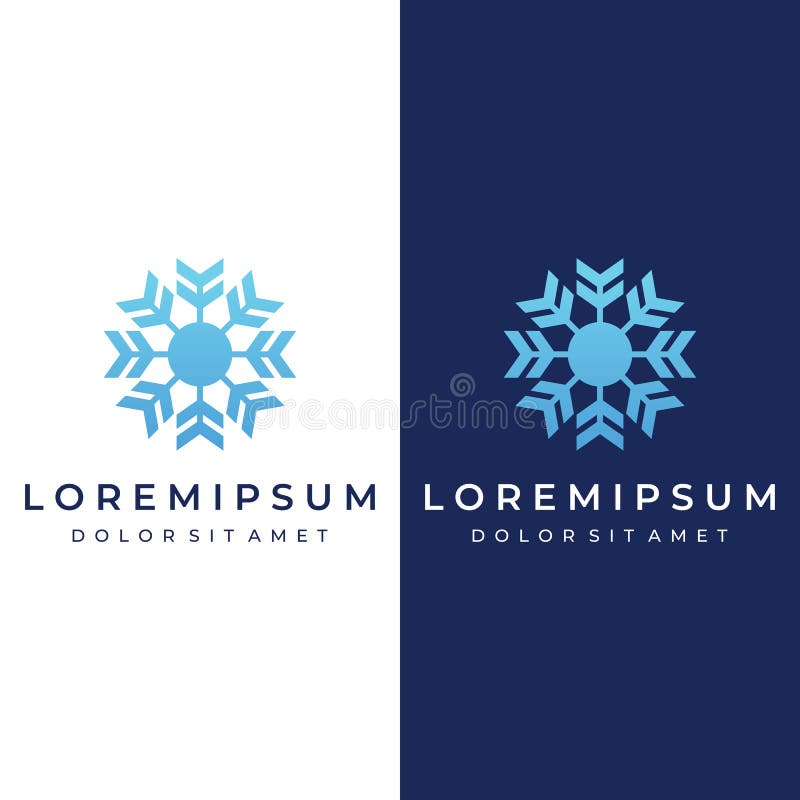 Logo Template Design Abstract Blue Snowflake or Cold Elements with ...