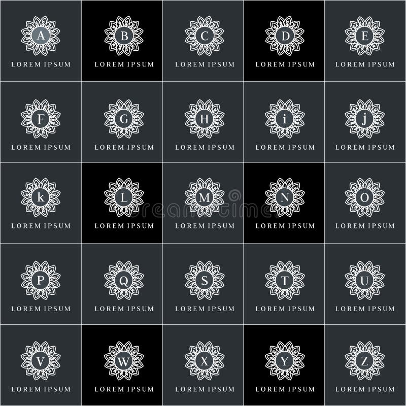 Logo Template Geometric Rosette Vector Set. Stock Vector - Illustration ...