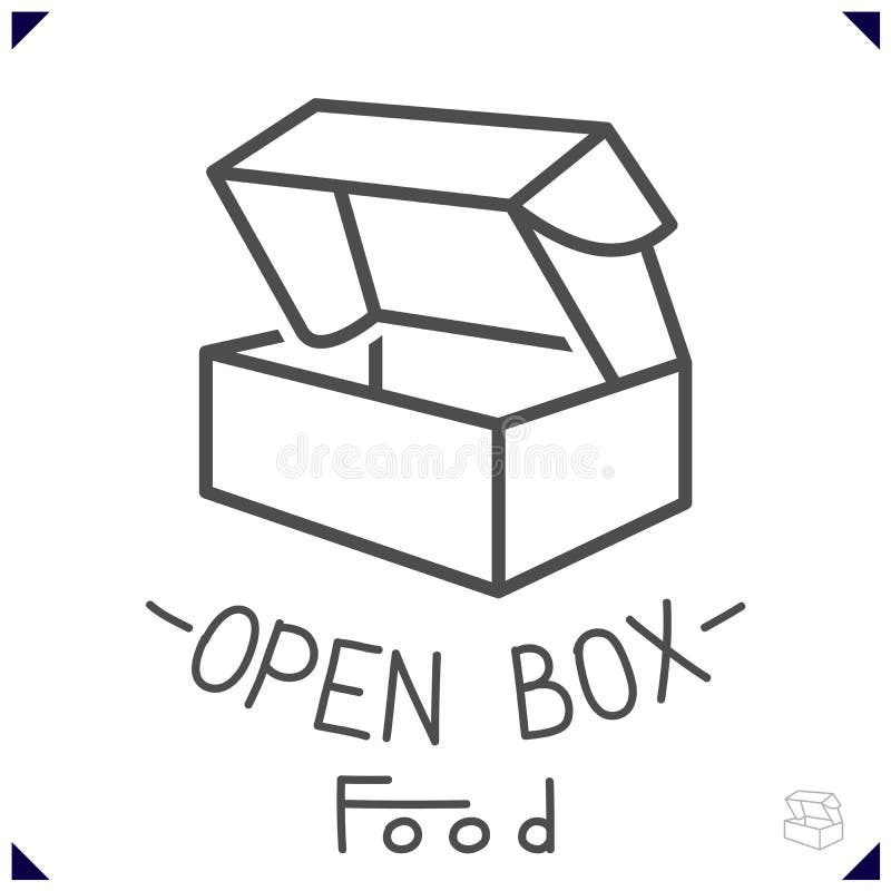 Logo Template for Goods or Food. Simple Design for Decor with Open Box ...