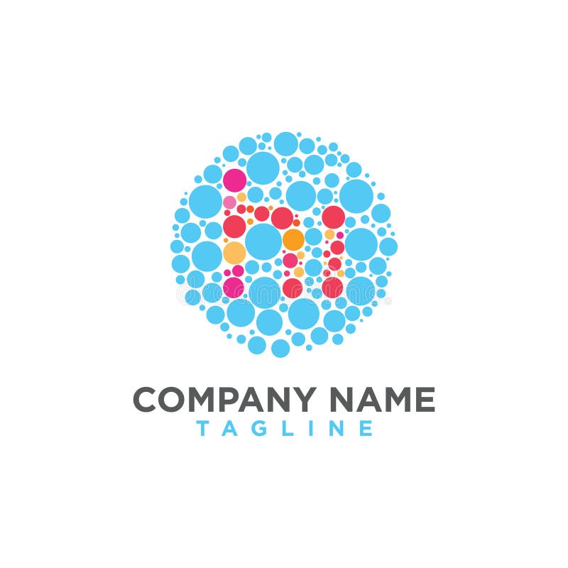 Logo Template for Hi Brand Name Using Hi Initial Stock Illustration ...