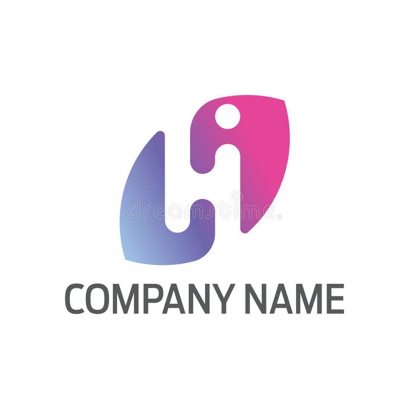 Logo Template for Hi Brand Name Using Hi Initial Stock Illustration ...