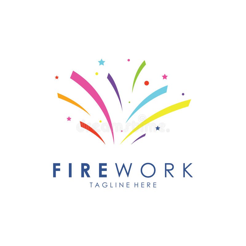 Logo Template of Sparkling Fireworks on Party Celebration Stock Vector ...