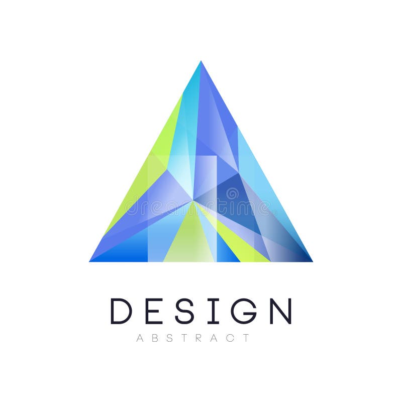 Creative Crystal Logo Template. Diamond-shaped Icon in Gradient Blue ...