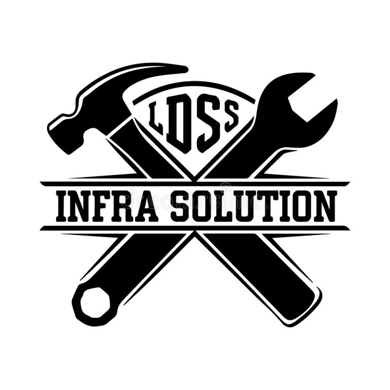 A Logo with the Text Ldss Infra-solution Vector Art Illustration Stock ...