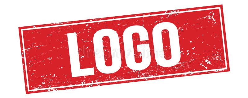 LOGO Text on Red Grungy Rectangle Stamp Stock Illustration ...