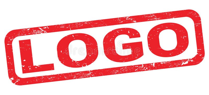 LOGO Text Written on Red Rectangle Stamp Stock Illustration ...
