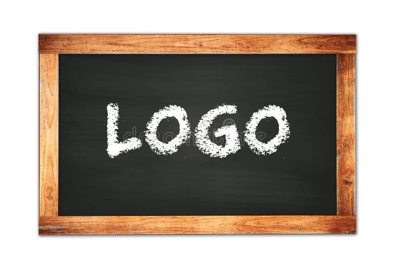 LOGO Text Written on Wooden Frame School Blackboard Stock Image - Image ...