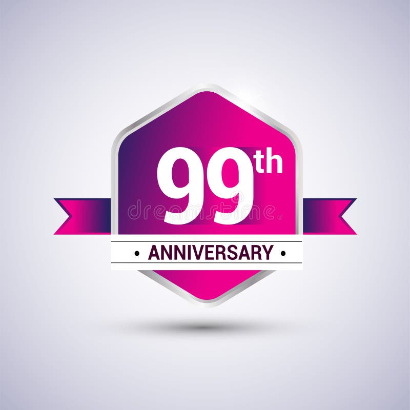 99th Silver Anniversary Logo with Blue Ribbon and Ring Stock ...