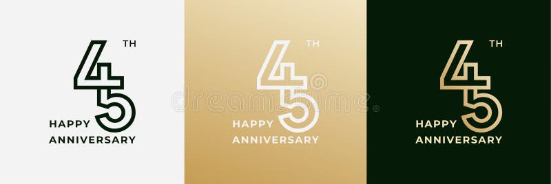 Logo 45th, 45 Years Happy Anniversary Stock Vector - Illustration of ...