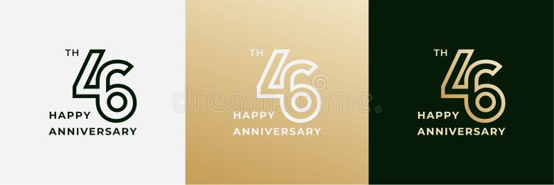 Logo 46th, 46 Years Happy Anniversary Stock Vector - Illustration of ...