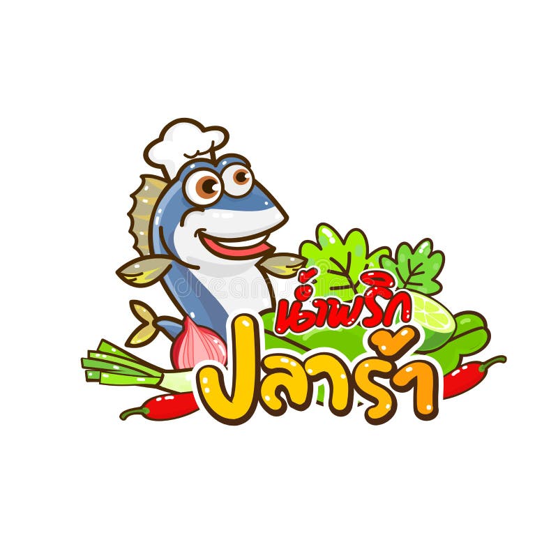 Logo Thai Food Vector on Background. Stock Vector - Illustration of ...