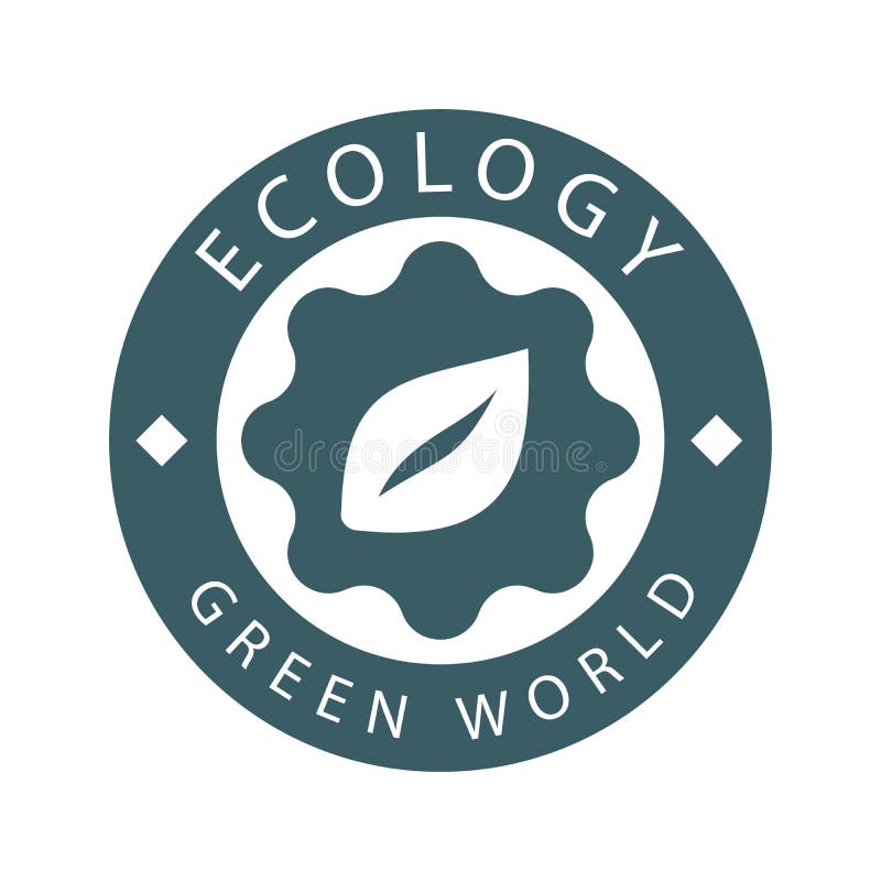 Logo on the Theme of Green World, Ecology and Zero Pollution. Isolated ...