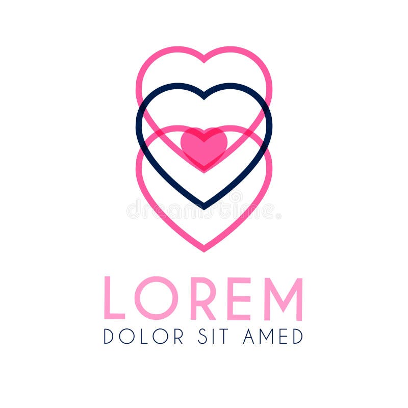 Logo Three Hearts are Arranged and There is a Heart in the Middle is ...