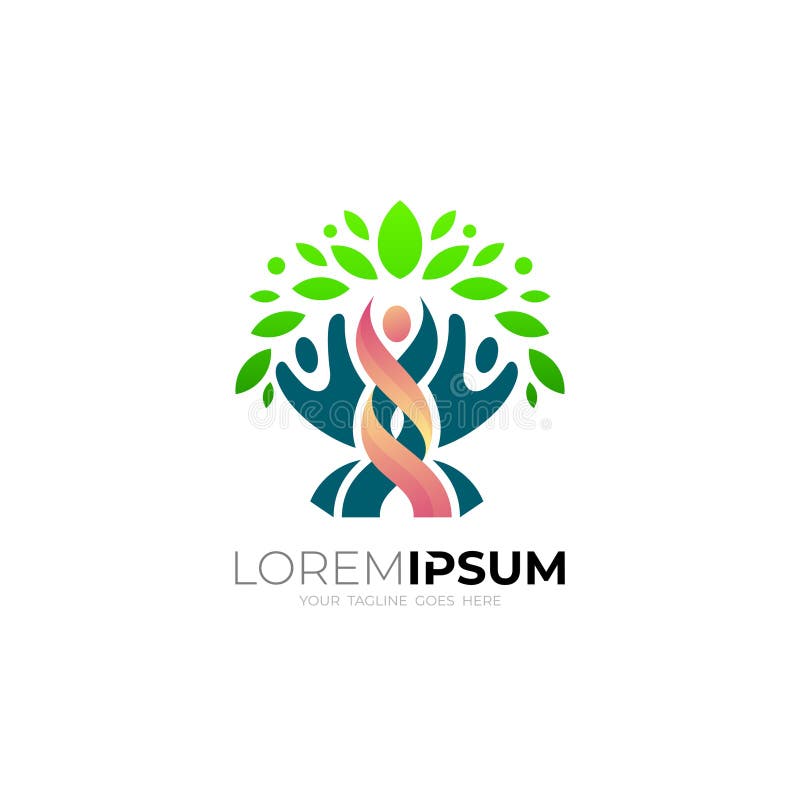 Logo of Three People Gathered and Forming a Tree Stock Vector ...