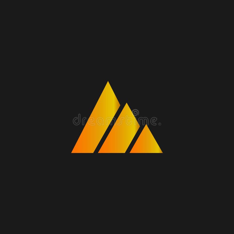 Three Triangles Icon of 3 Types Color, Black and White, Outline ...