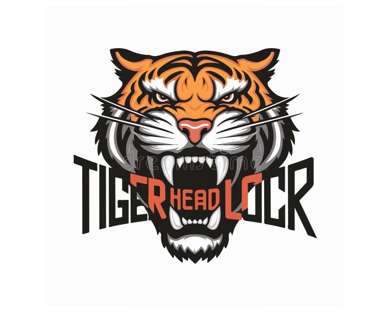 Logo of tiger head lock. stock illustration. Illustration of business ...