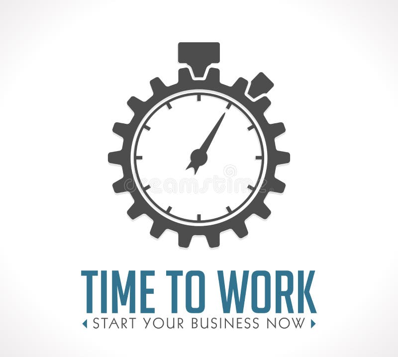 Logo - time to work stock vector. Illustration of employment - 97658509